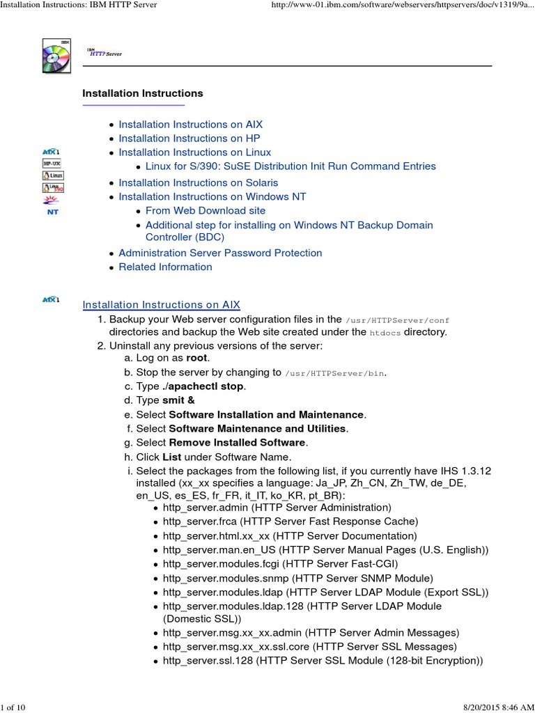 Ibm HTTP Server | PDF | Transport Layer Security | Web Server