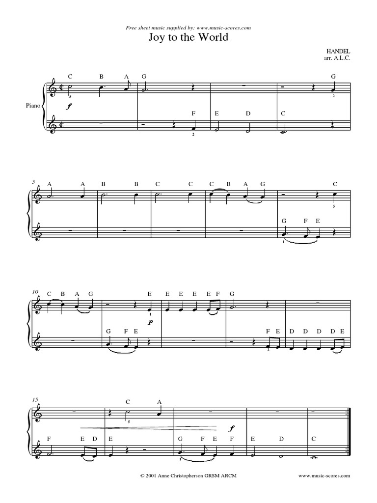 Xmas Joy To The World Easy Piano | PDF