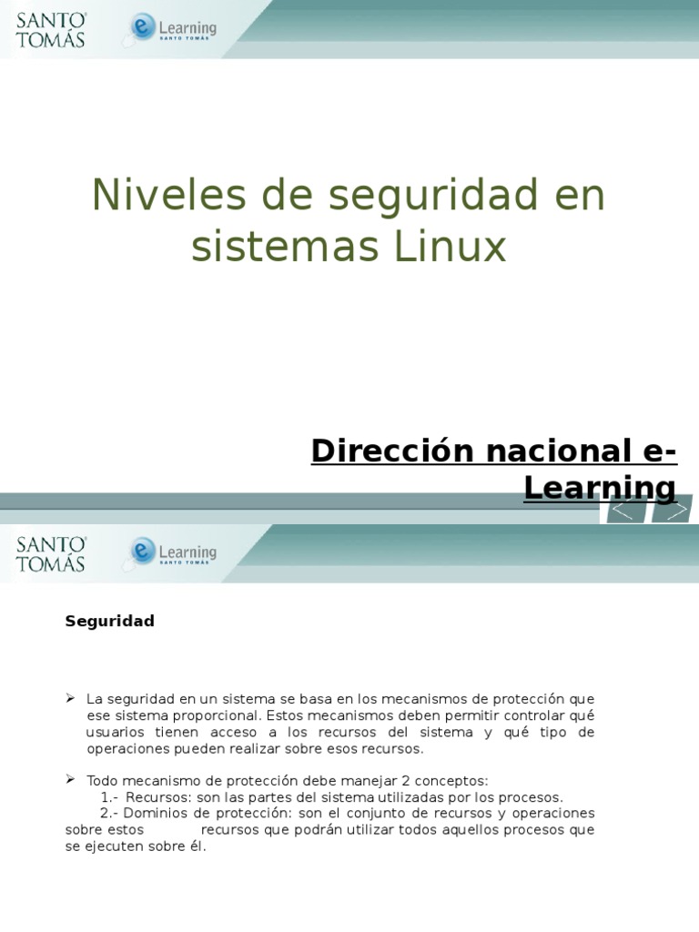 Unidad 2, 2. - Niveles de Seguridad en Sistemas Linux | PDF ...