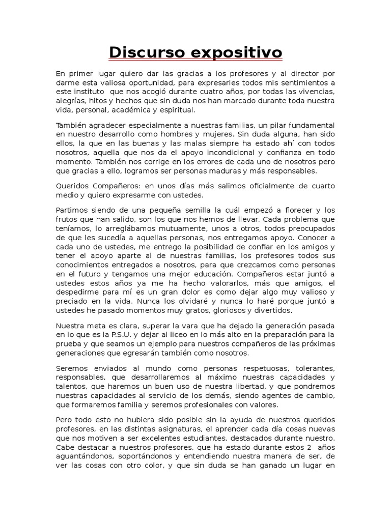 Discurso Expositivo | Maestros | Crecimiento personal