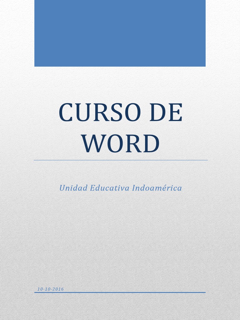 Curso de Word | PDF | Microsoft Word | Archivo de computadora