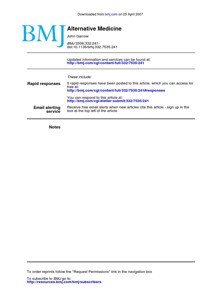 Garrow J 2006 - Medicina Alternativa BBC Londres | PDF | Acupuncture ...