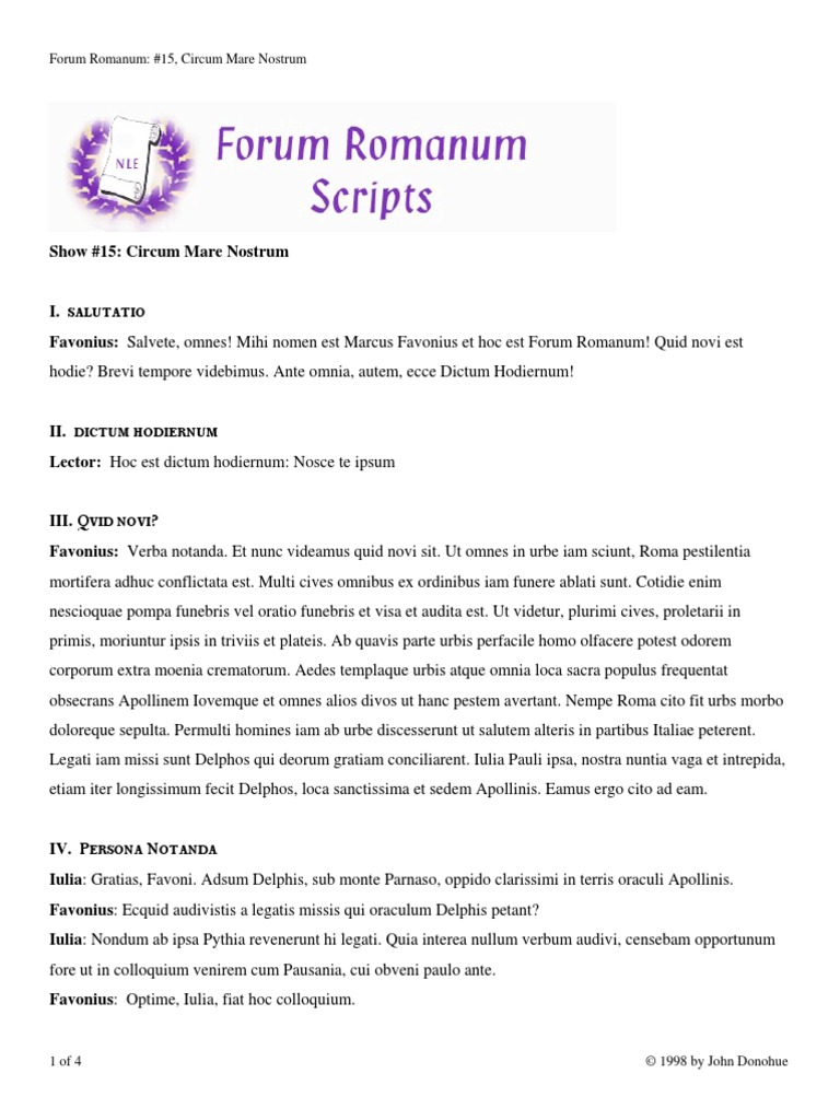 Forum Romanum Circum Mare Nostrum | PDF