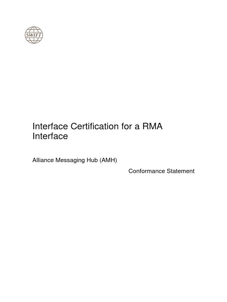 Swift Amh Ri Conformance Statement 0 PDF | PDF