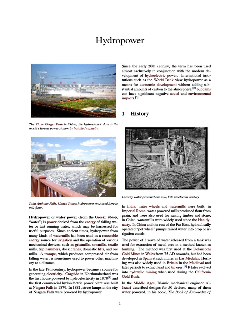 Hydropower | PDF | Hydropower | Hydroelectricity