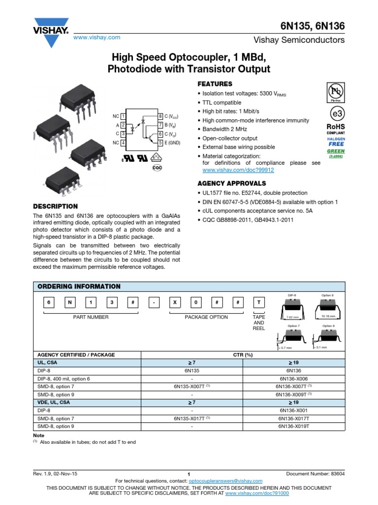 Vishay Semiconductors: Features | PDF | Electrical Engineering ...