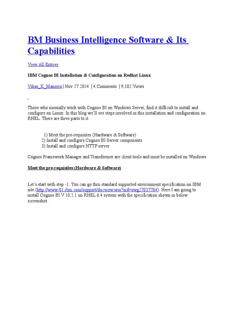 BM Business Intelligence Software | PDF | Linux | Library (Computing)