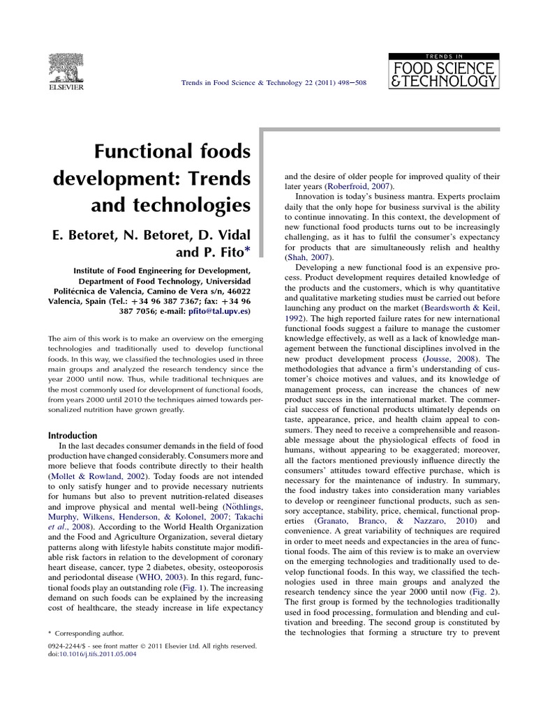 Functional Foods | PDF | Dietary Fiber | Diet & Nutrition