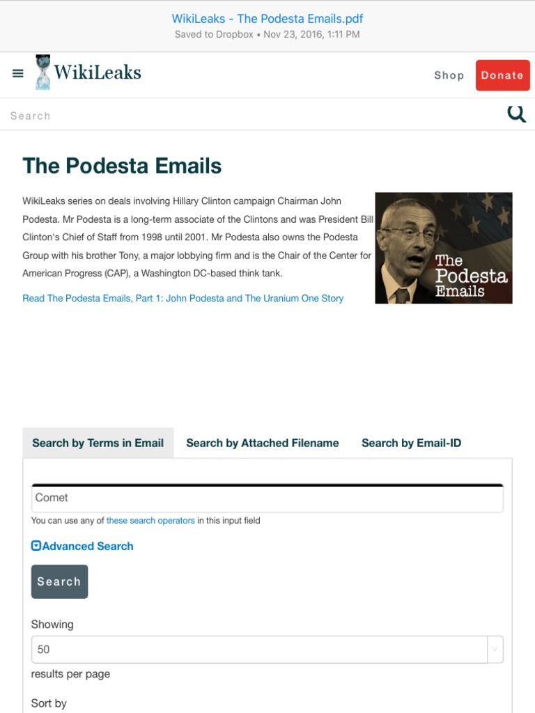 Podesta Emails and Pizzagate Links | PDF | John Podesta | Family Of ...