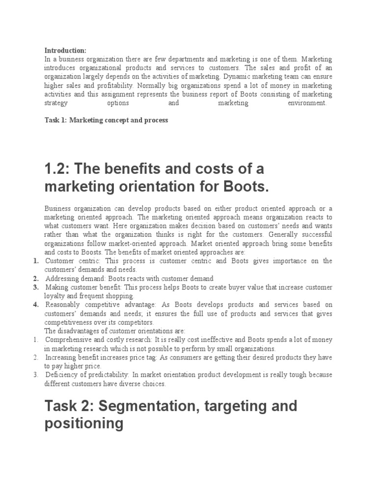 Marketing Strategy And Environment Of Boots A Business Report On