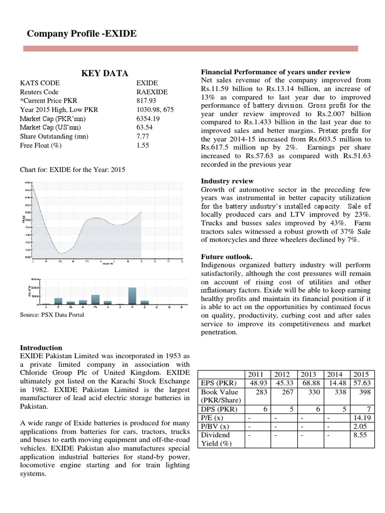 Company Profile - EXIDE: Key Data | PDF