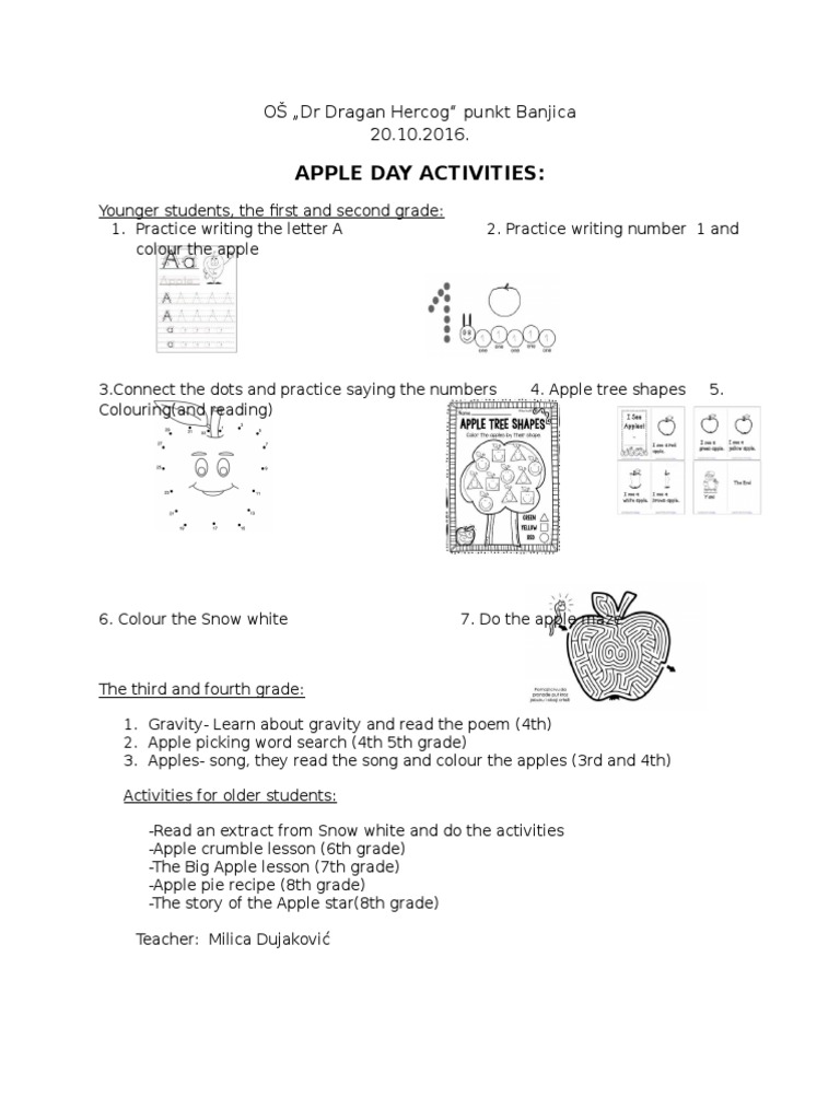 Apple Day Activities | PDF