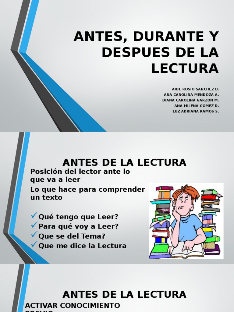 Antes, Durante y Despues de La Lectura | PDF | Relaciones personales ...