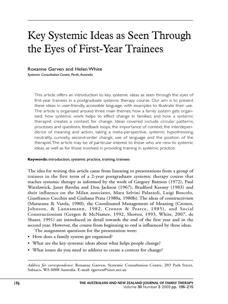 Key Systemic Ideas | PDF | Curiosity | Family Therapy