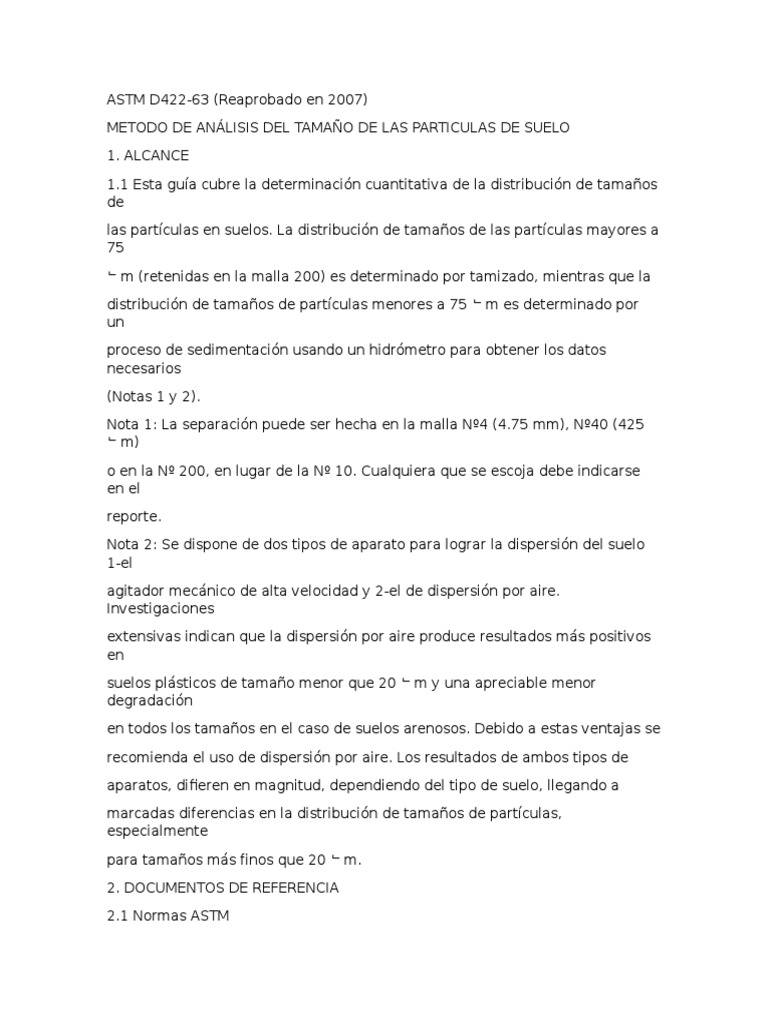 Método de análisis del tamaño de partículas de suelo según la norma ...