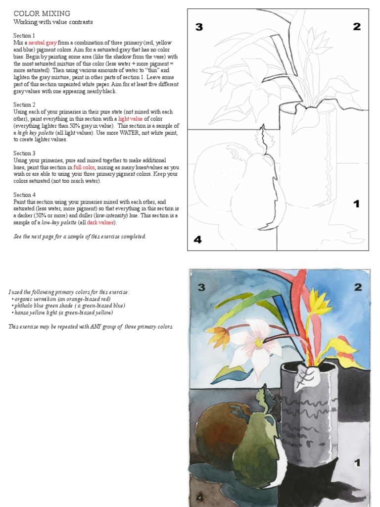 Color Mixing: Working With Value Contrasts | PDF