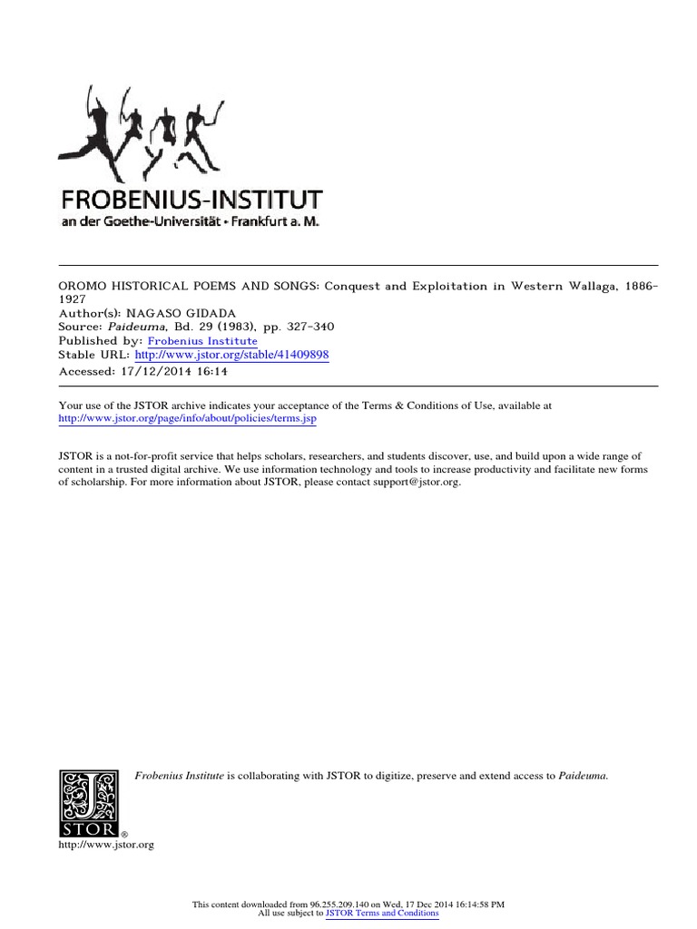 OROMO HISTORICAL POEMS AND SONGS: Conquest and Exploitation in Western ...