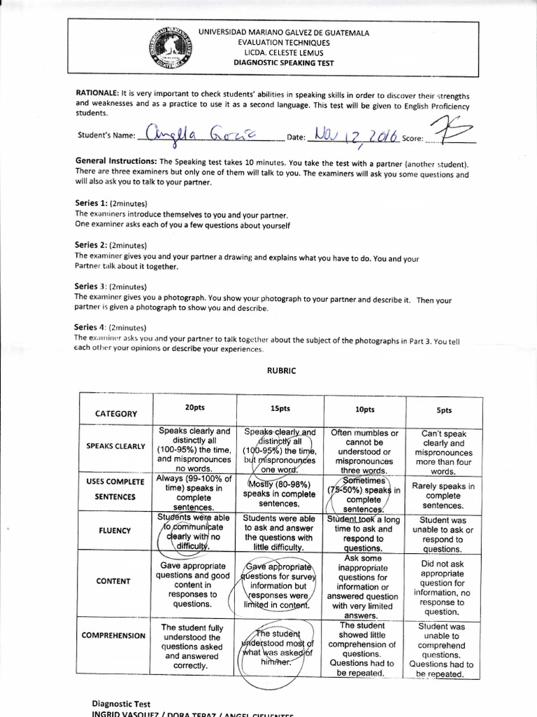 Speaking Test 1 | PDF