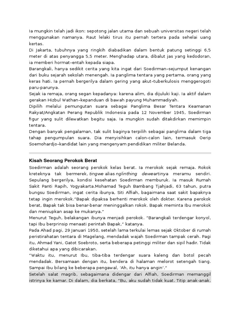 Jenderal Sudirman | PDF | Fiksi Misteri, Thriller, & Kejahatan | Fiksi Umum