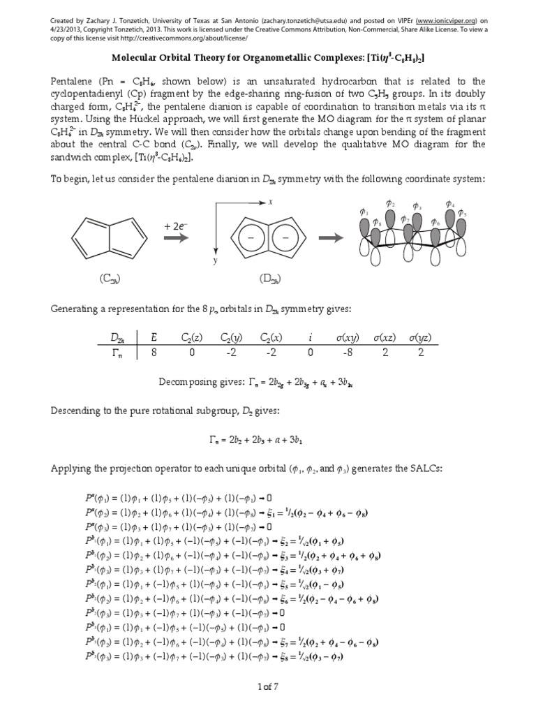 Pentalene Example 0 | PDF | Molecular Orbital | Interaction