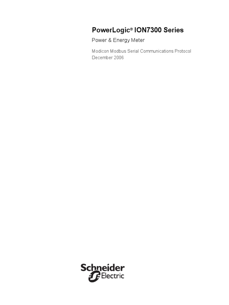 PowerLogic ION 7300 Modicon Modbus Serial Comm Protocol 122006 | PDF | Network Packet | Data