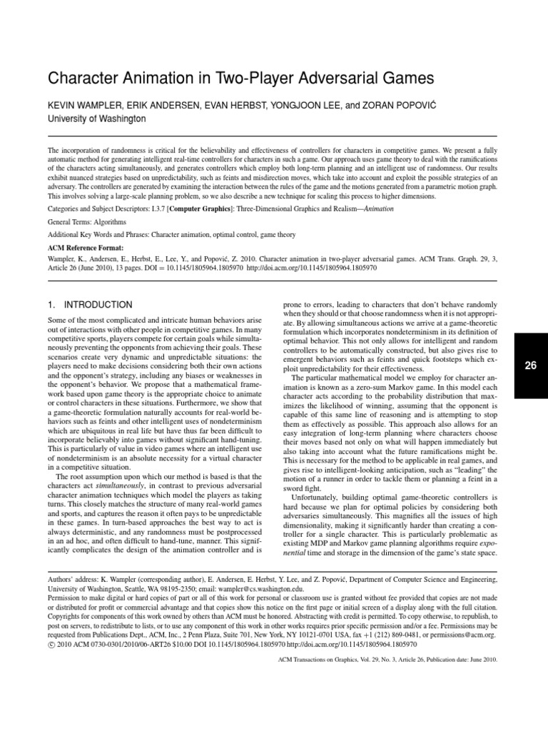 Adversarial Character Animation | PDF | Basis (Linear Algebra) | Matrix ...