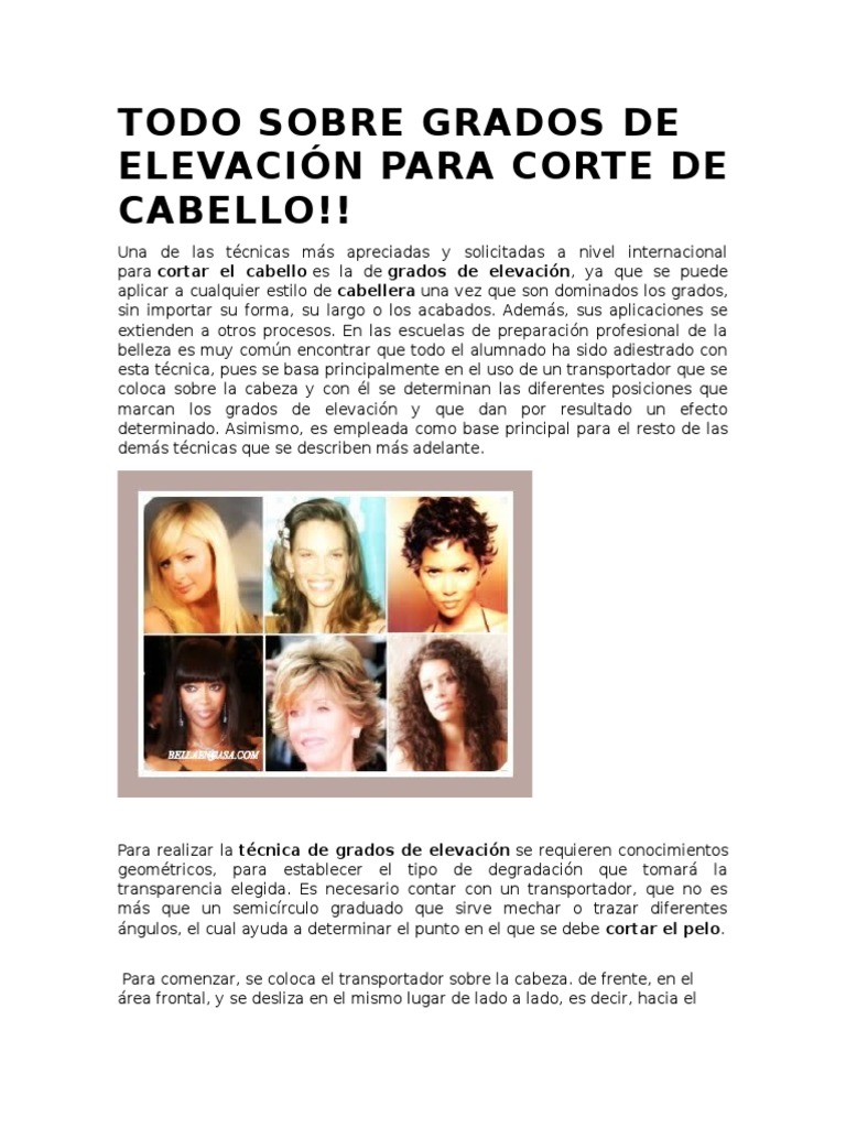 Todo Sobre Grados De Elevación Para Corte De Cabello Pelo Naturaleza