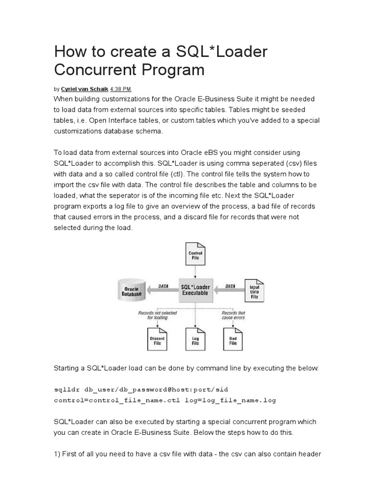 How To Create A SQL Loader Concurrent Program | PDF | Sql | Comma Separated Values