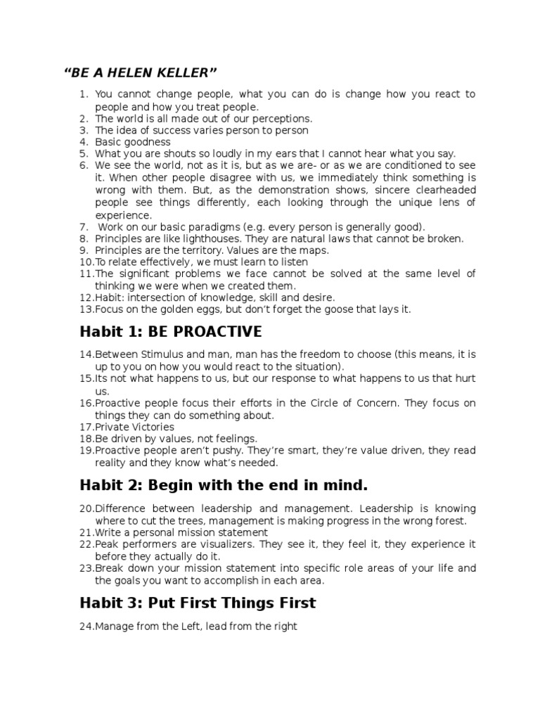 Lessons From 7 Habits | PDF | Paradigm | Leadership