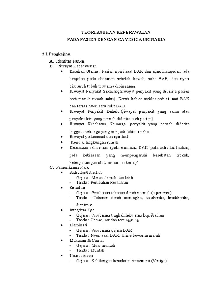 Askep Vesika Urinaria | PDF