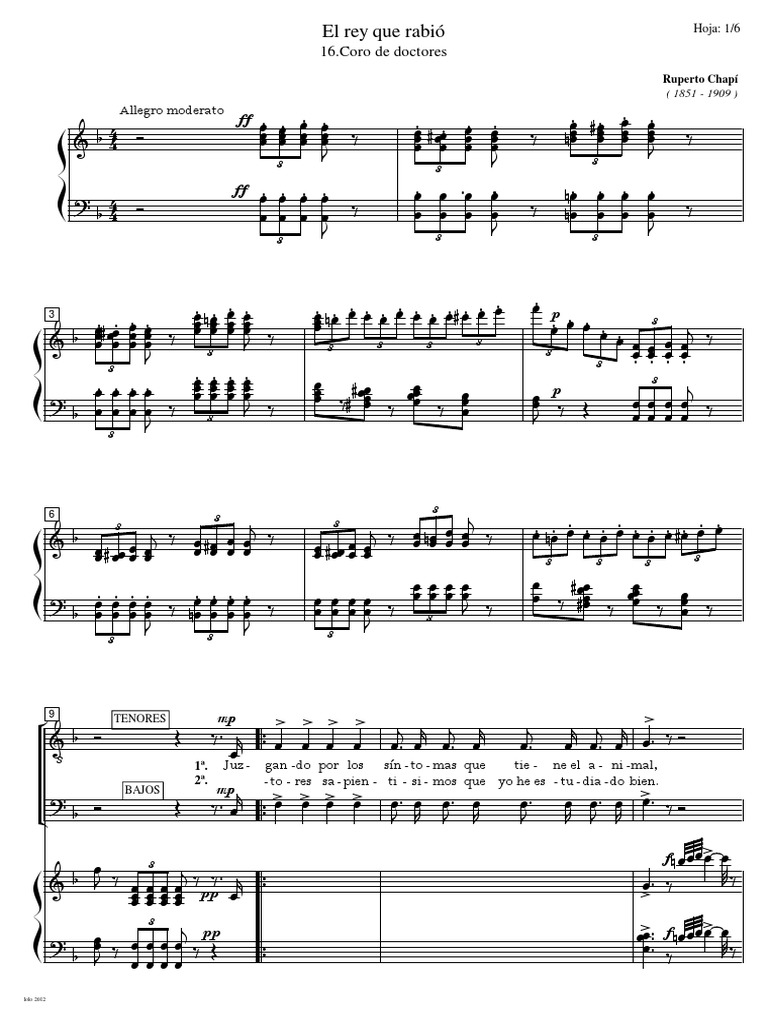 16.coro de Doctores (El Rey Que Rabió - Ruperto Chapi) PDF | PDF | Livres de cuisine, nourriture ...