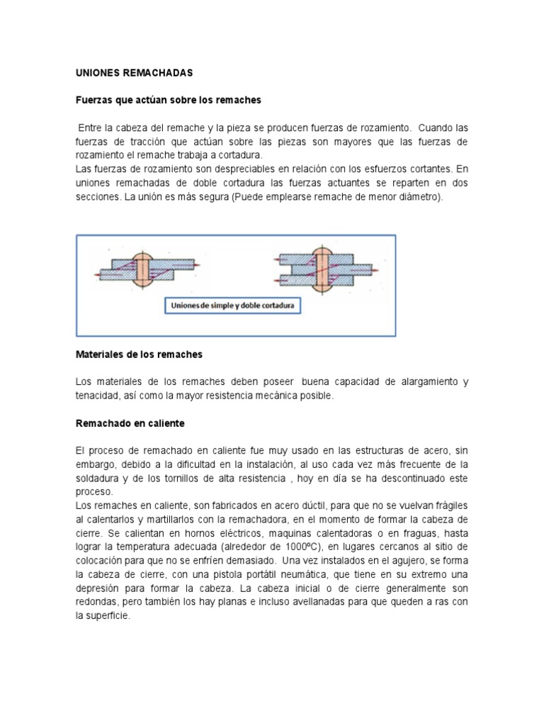 Uniones Remachadas | PDF | Remache | Tornillo
