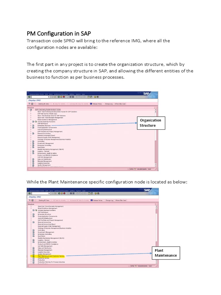 001 PM Configurations in SAP | Information Technology Management | Business