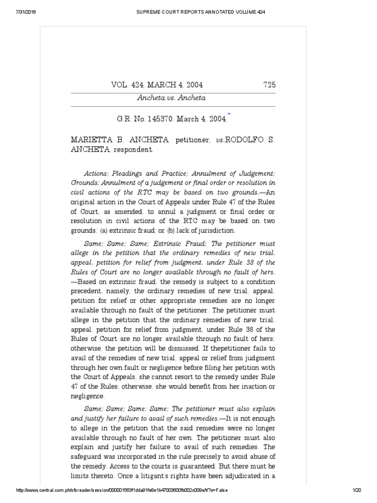 Ancheta Vs Ancheta | PDF | Prosecutor | Lawsuit