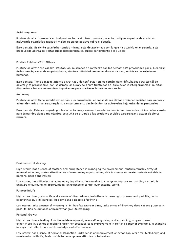 Ryff's Psychological Well-Being Scales (PWB) | PDF | Ciencias del ...