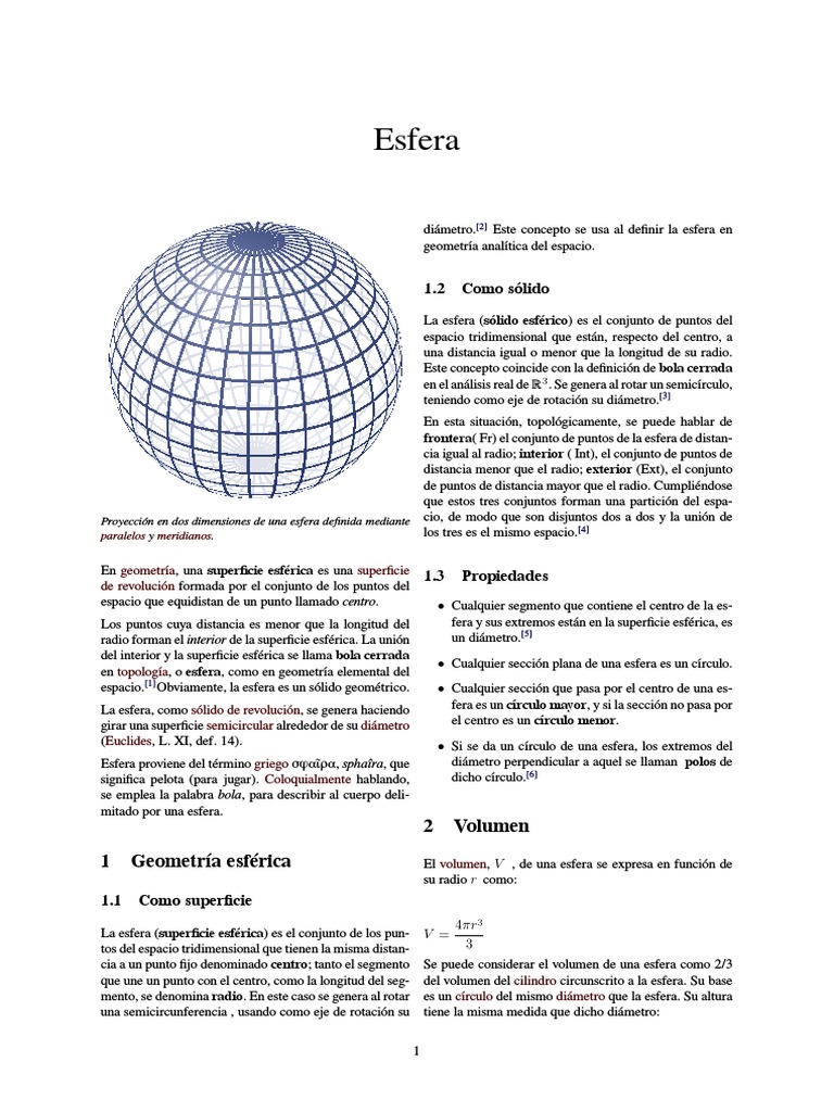 Definición y propiedades de la esfera | PDF | Esfera | Topología