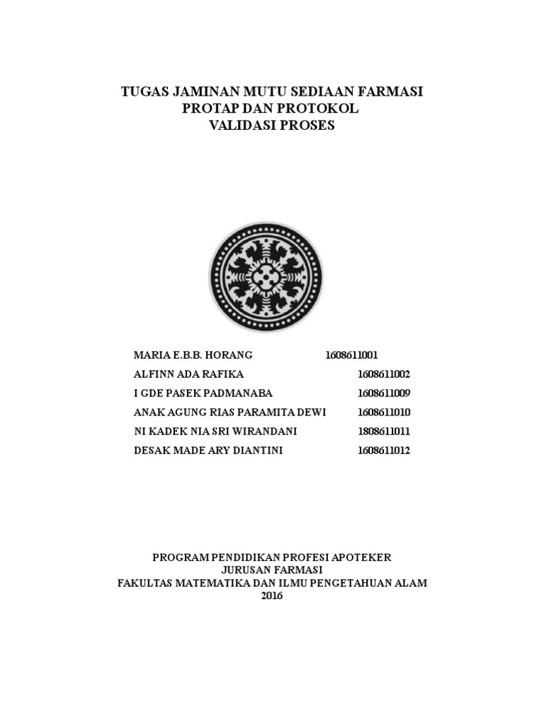 Protokol Validasi Proses Kriteria Fix | PDF