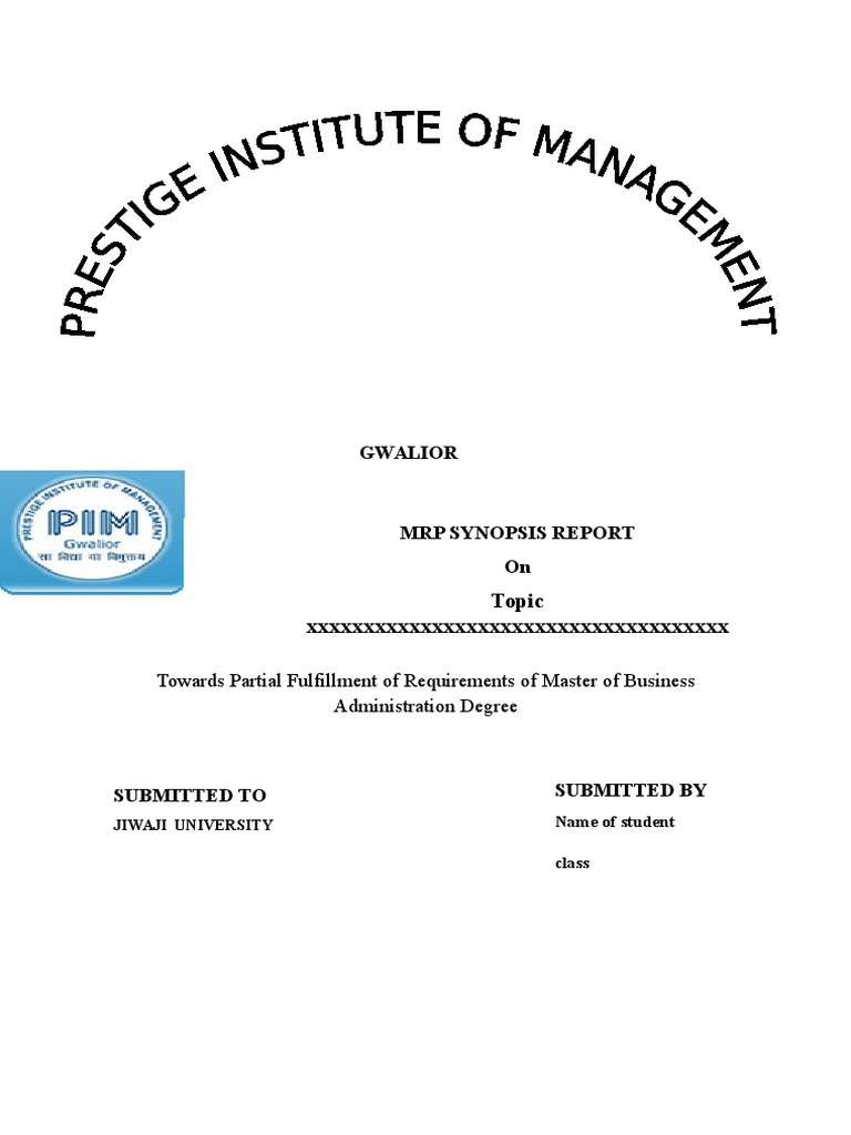 MRP Synopsis Report Format | PDF