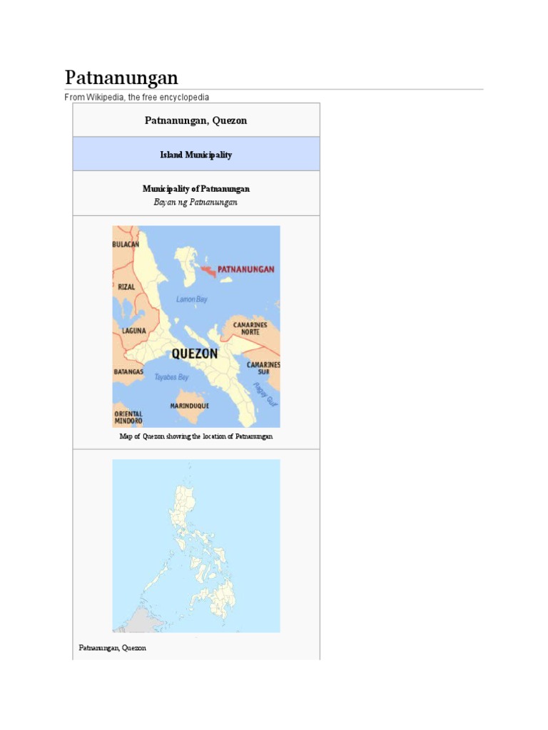 Patnanungan, Quezon: Island Municipality | PDF