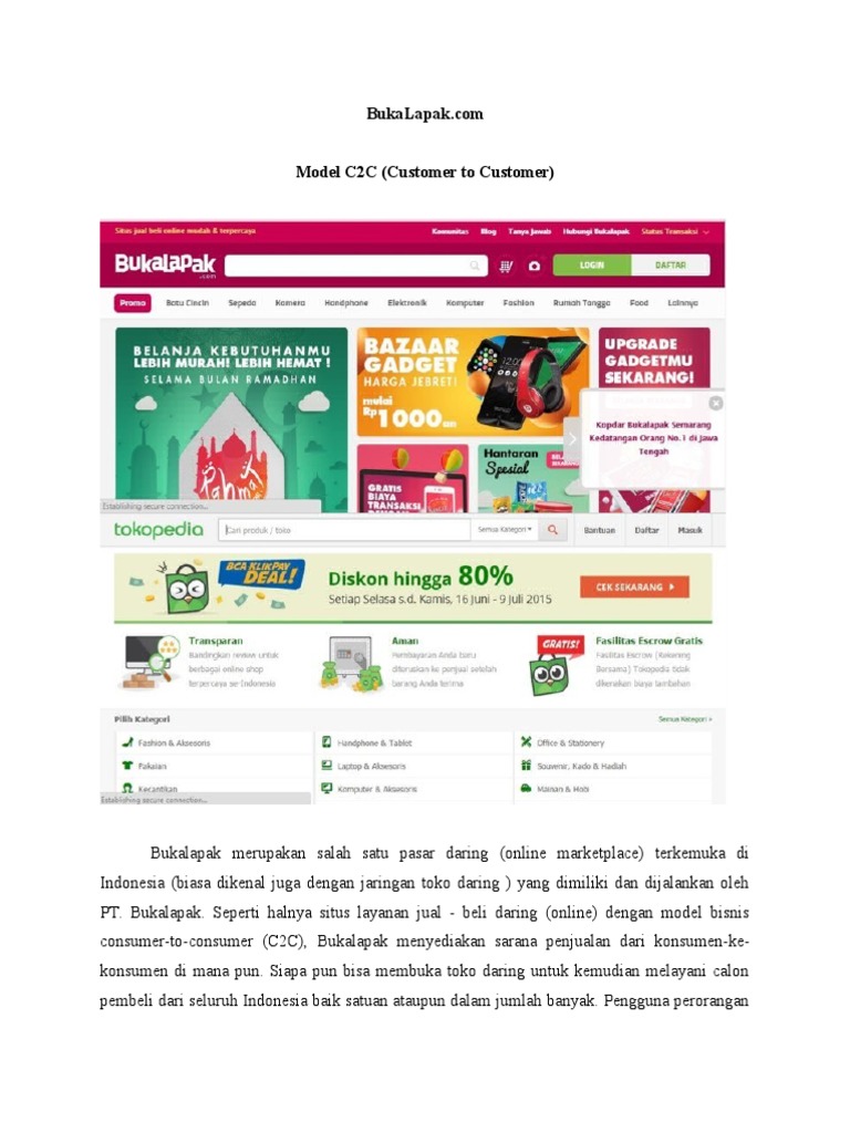 Jenis Dan Sejarah BukaLapak | PDF