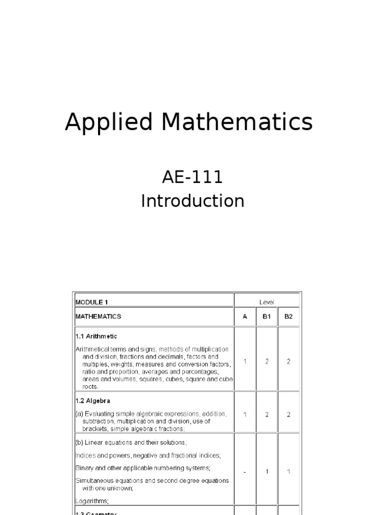 Applied Mathematics1 | PDF