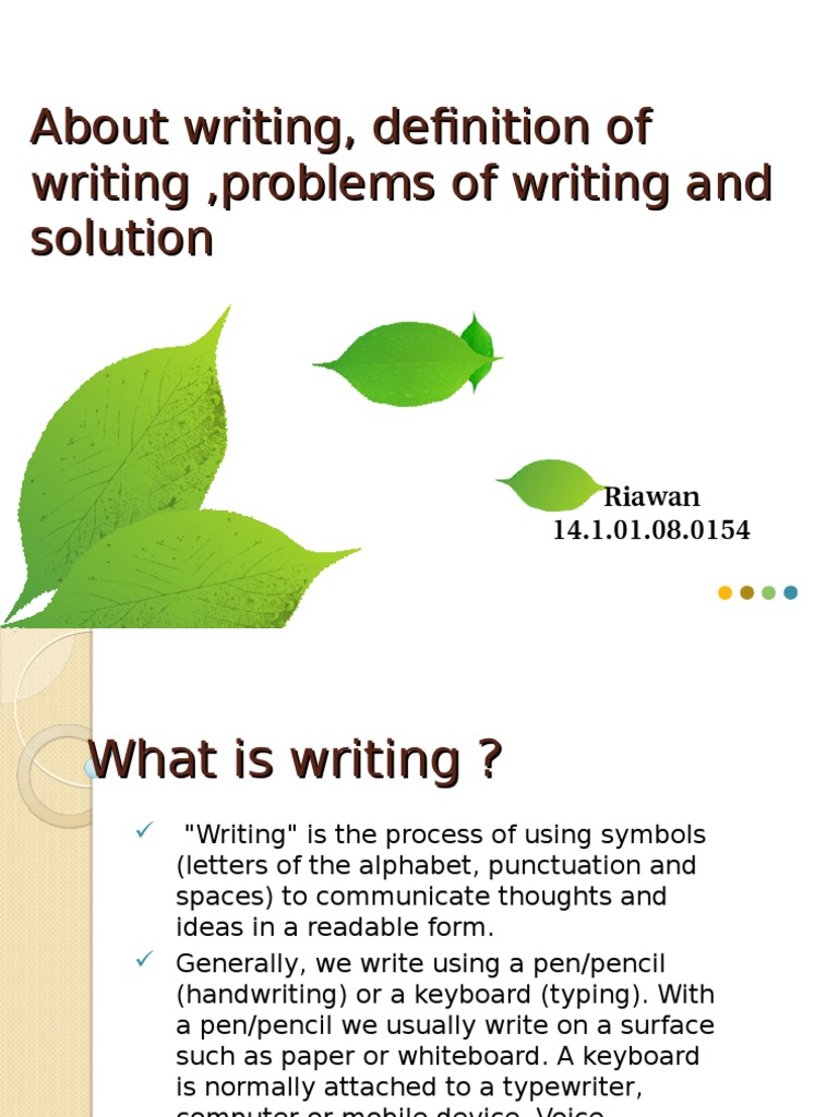 Understanding Writing: Definition & Solutions | PDF | Social Science ...