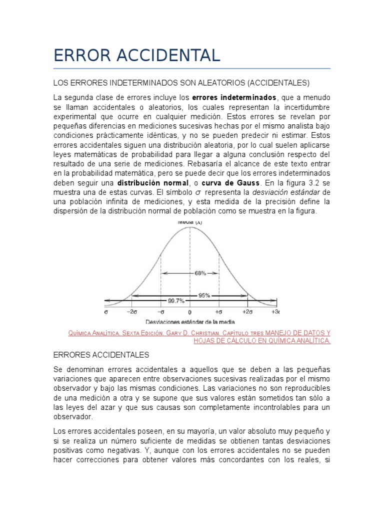 Error Accidental y Humano Jesus. | PDF | Medición | Distribución normal