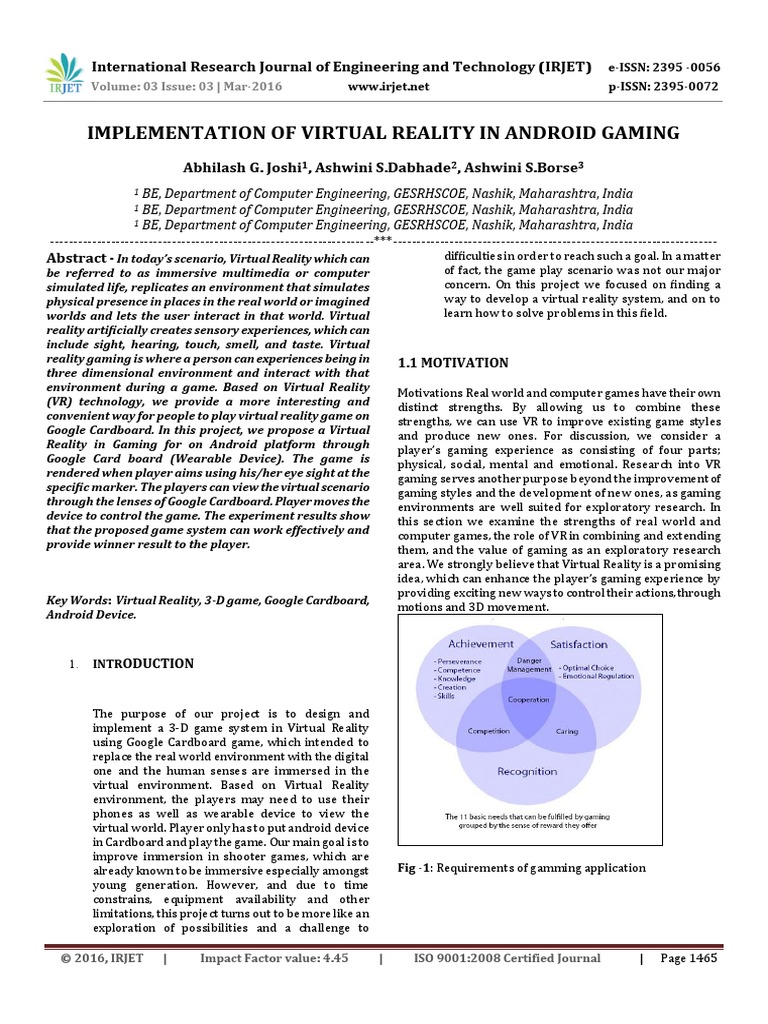 Implementation of Virtual Reality in Android Gaming: International ...