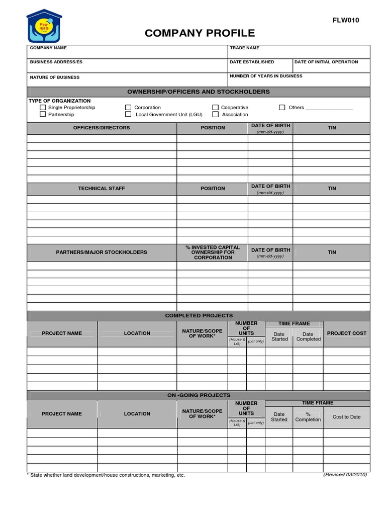 HDMF Company Profile Format | PDF