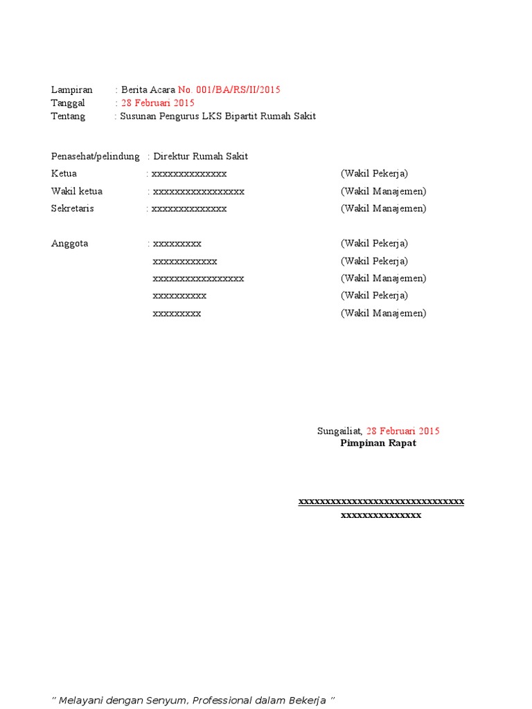 Format Susunan Pengurus Lks Bipartit | PDF