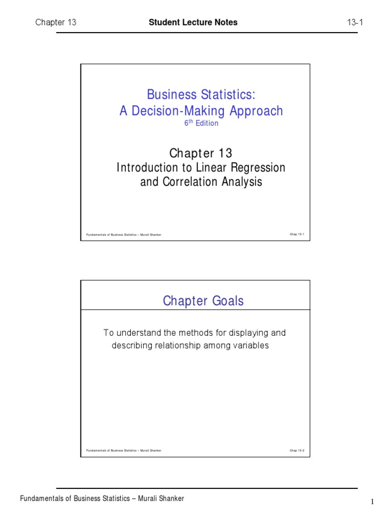 Business Statistics: A Decision-Making Approach: Introduction To Linear Regression and ...
