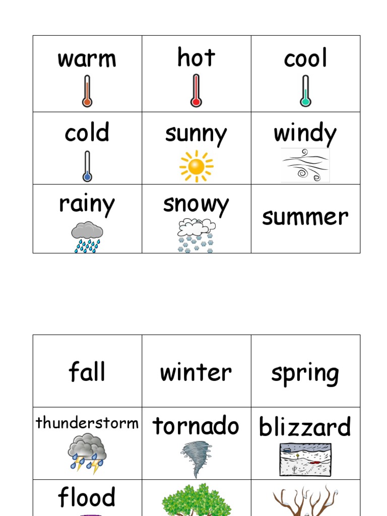 Weather Word Cards | PDF
