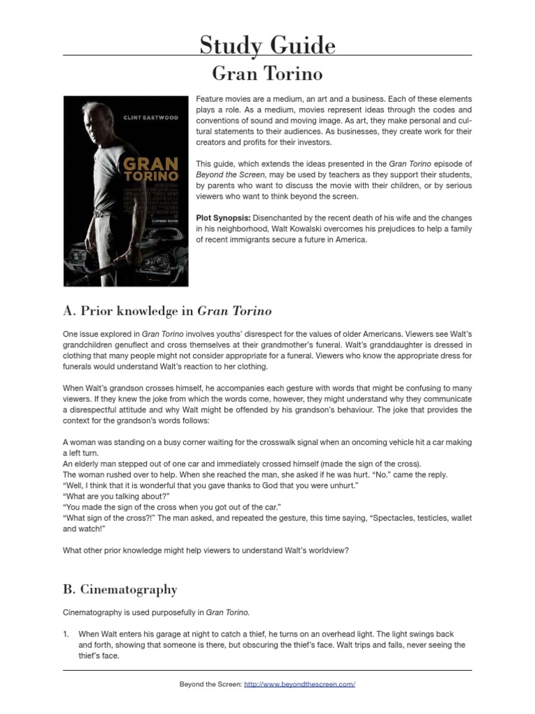 Gran Torino Study Guide: Themes & Analysis | PDF