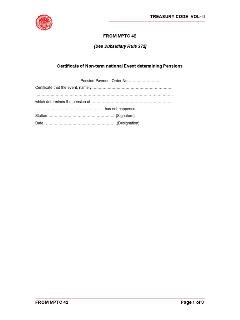 MPTCV 2 Form 42 | PDF | Government | Retirement
